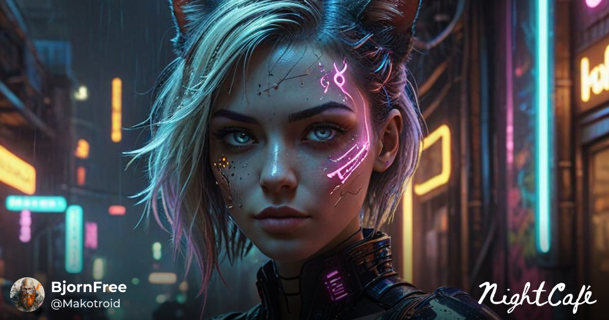 Cyberpunk Alchemist Unleashes Chaos in Rain-Soaked... - AI Art