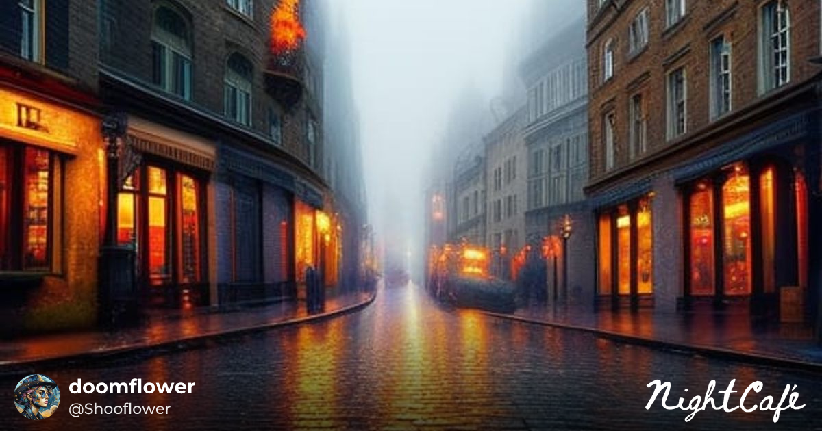 rainy city - Rainy 19th Century City Street in Oil Painting ...