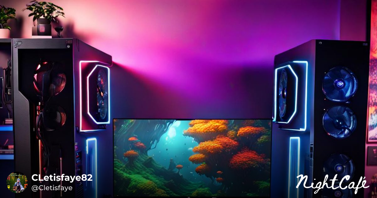 Floating PC gaming setup intricate details, HDR, beautifully shot ...