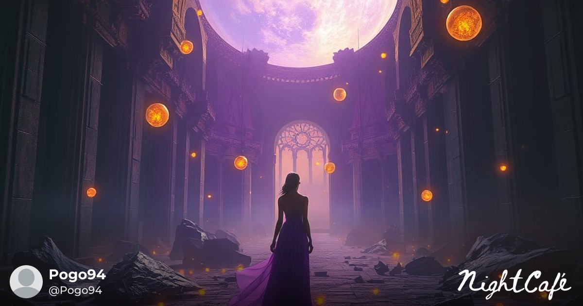 Wędrujące Echa - Mystical Woman in Ancient Ruins, Dark Fanta...