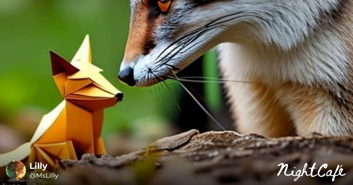 Strange fox in the woods