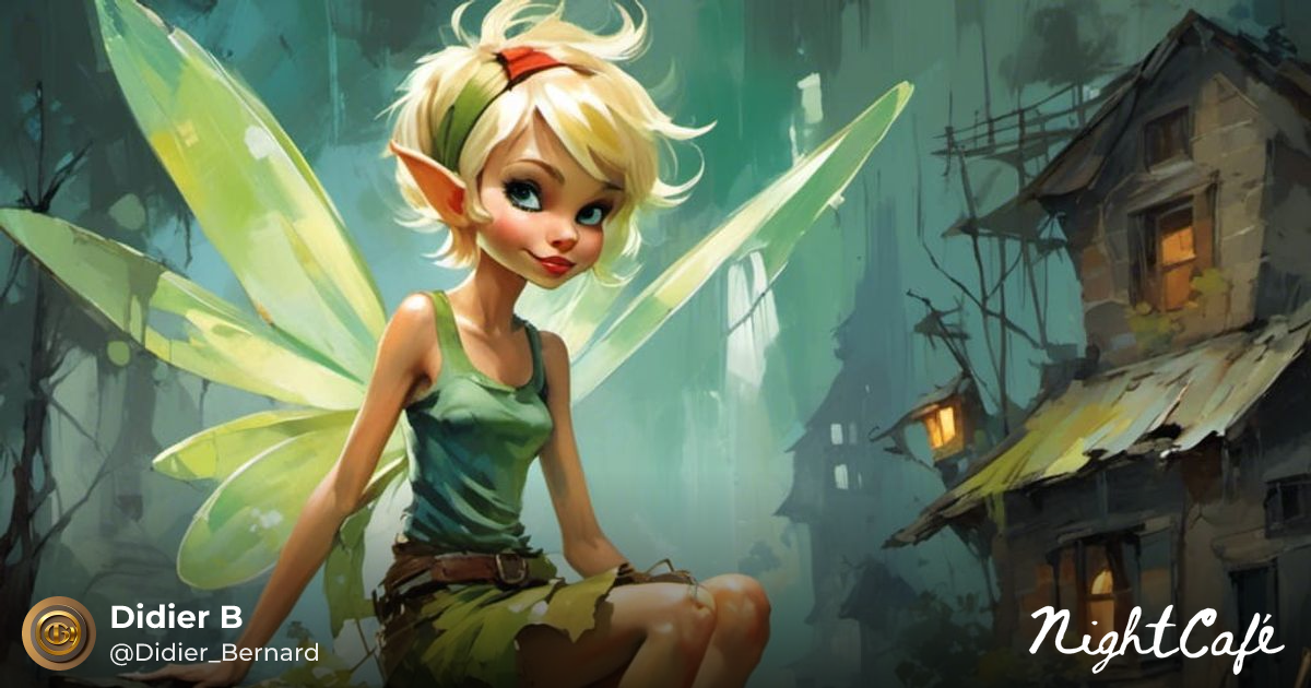 Tinkerbell in Post-Apocalyptic Neverland, Grunge S... - AI Art