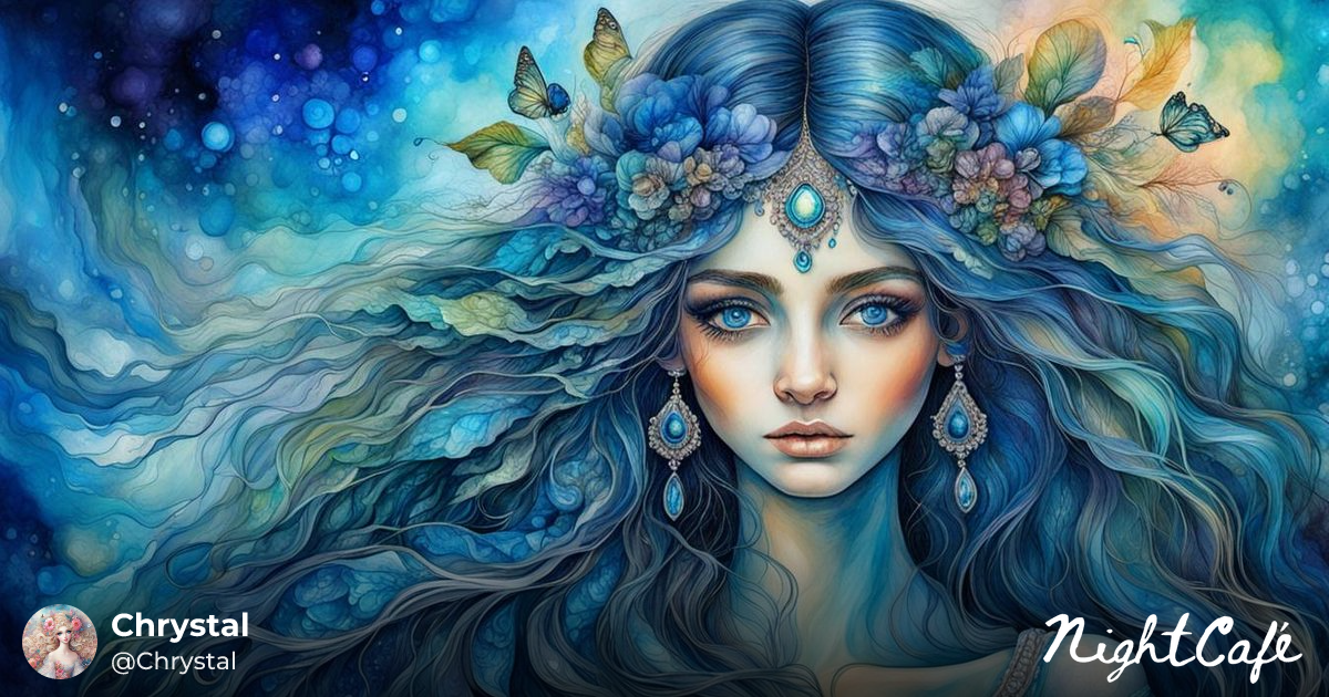 Stunning portrait alcohol ink art by @Chrystal