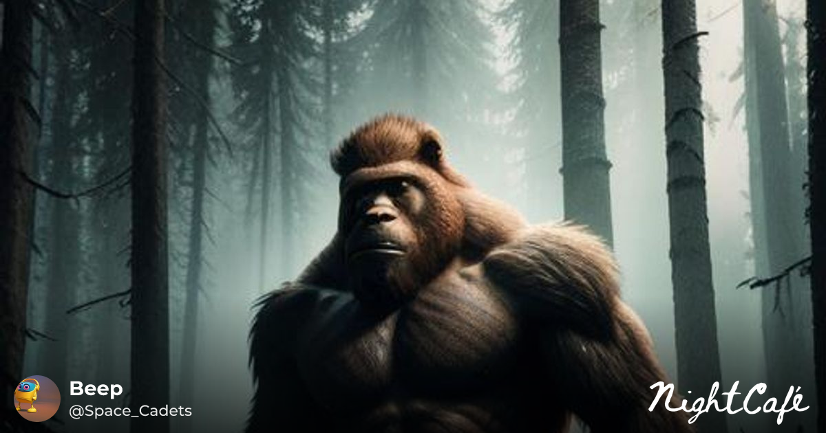 Bigfoot - Detailed Pixel Art of Bigfoot in the Woods