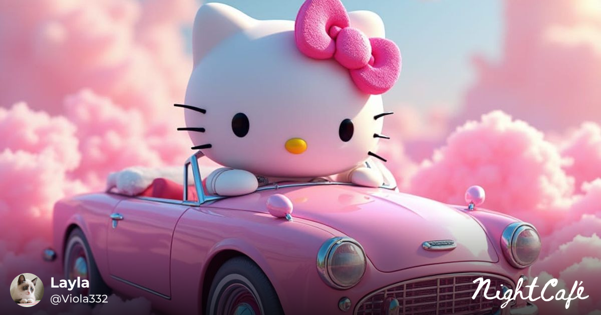 Hello Kitty Dream Car - Vibrant Pink Convertible in Whimsica...