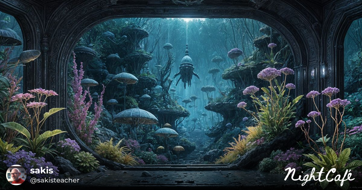 Submarine Window View of Ocean Floor: Detailed Dig... - AI Art