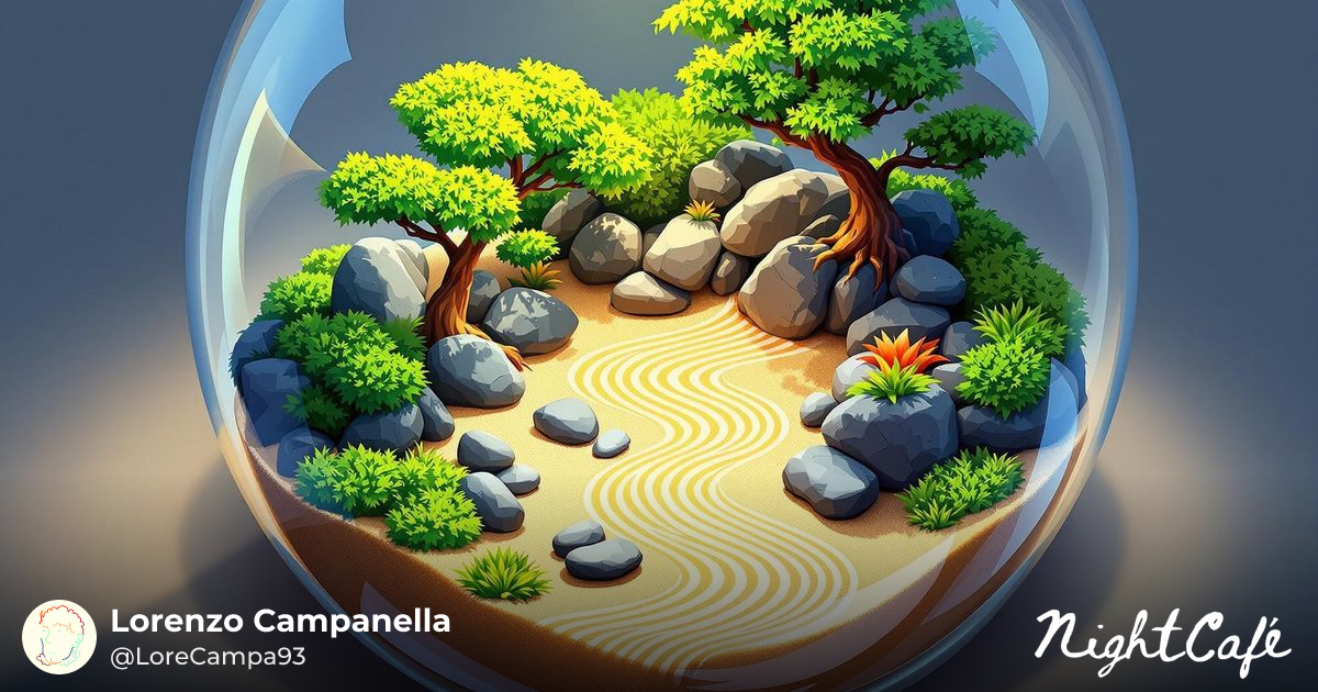 Pixel Art Terrarium - Pixel Art Zen Garden in Glass Terrariu...