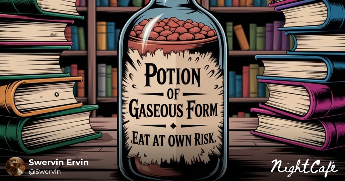 Pork and Beans in a Wizard's Potion Bottle - AI Art