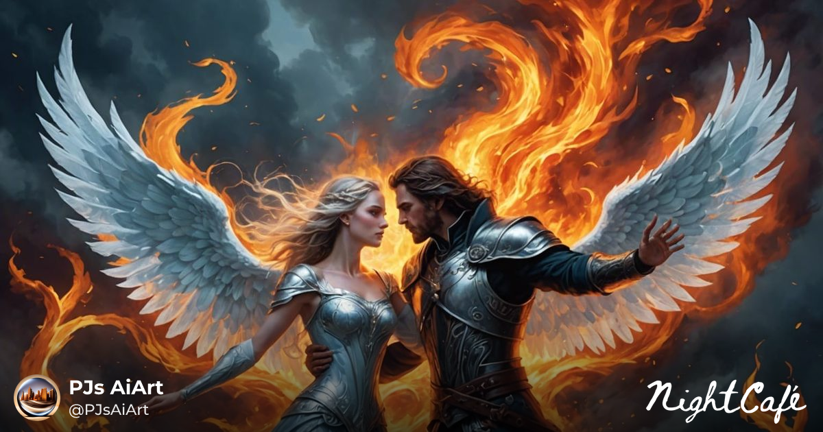 Elemental Souls Dancing Around Flickering Flames - AI Art