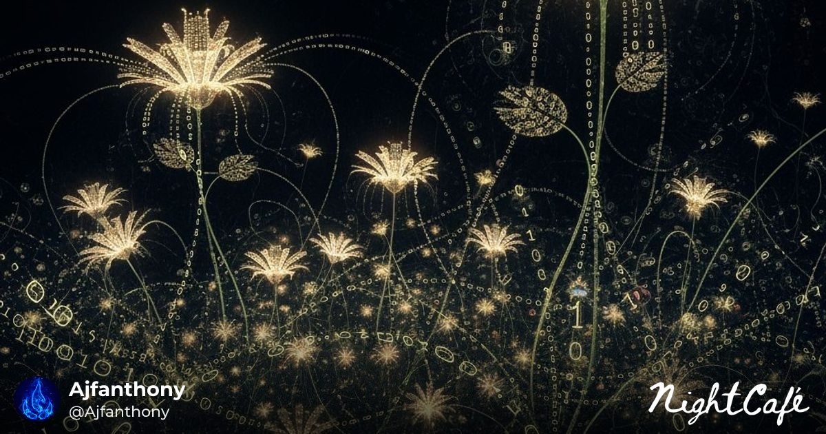 A surreal garden of code - Surreal Garden of Luminous Binary...