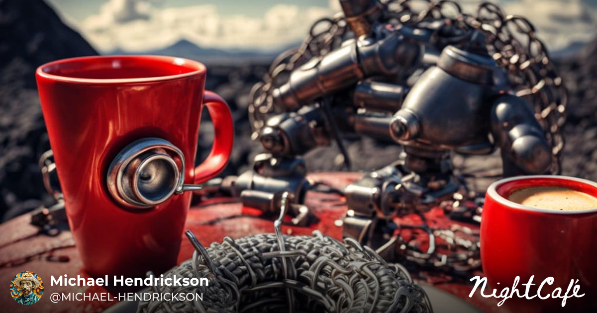 donut made of barbed wire and chainmail,