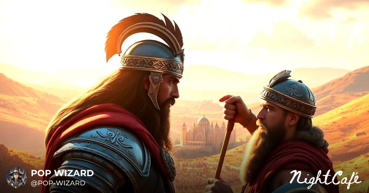 Biblical Epic: King Saul and King David Clash in a... - AI Art