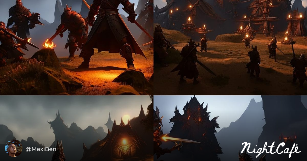 Pack of Orcs - Orc Pack Concept Art in Dark Fantasy Style