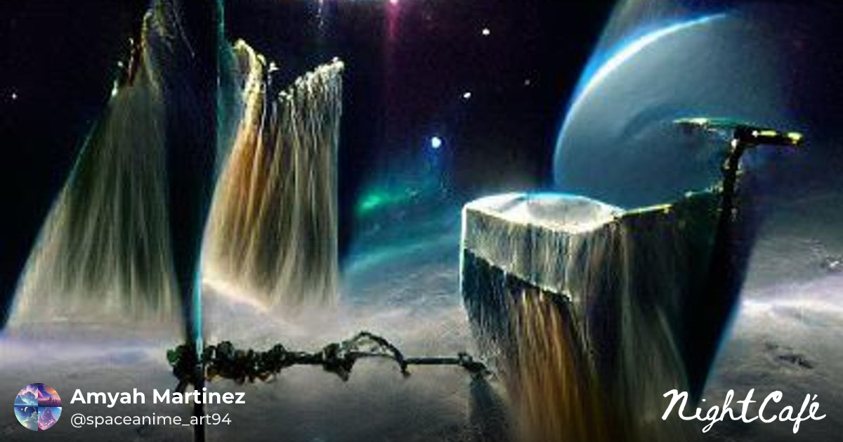 Water fall in space - Waterfall in Space: AI-Generated Cosmi...