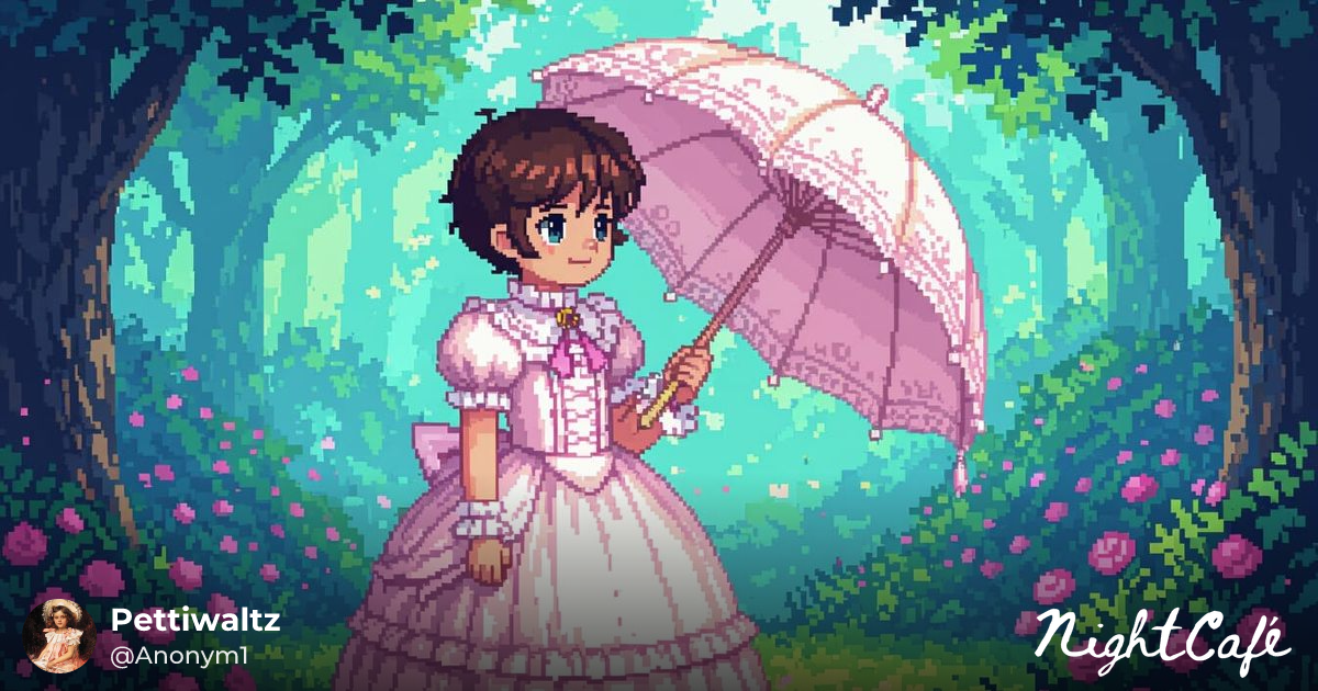 16bit Petticoat - Victorian Boy in Girl's Dress 16bit Pixel...
