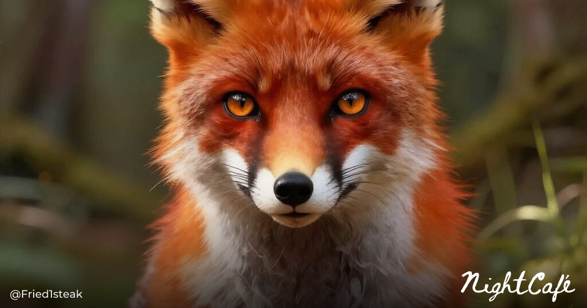 Vibrant Red Fox in Sun-Dappled Forest Digital Pain... - AI Art