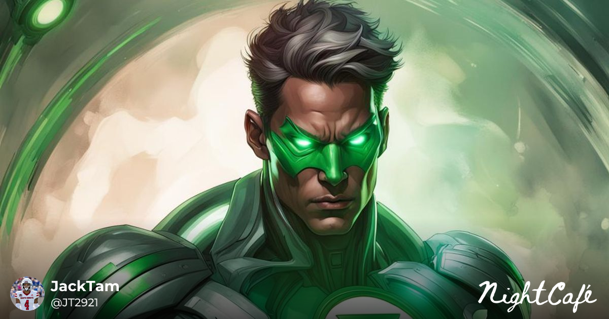 Green Lantern Cyborg - Green Lantern Cyborg Portrait in Artg...