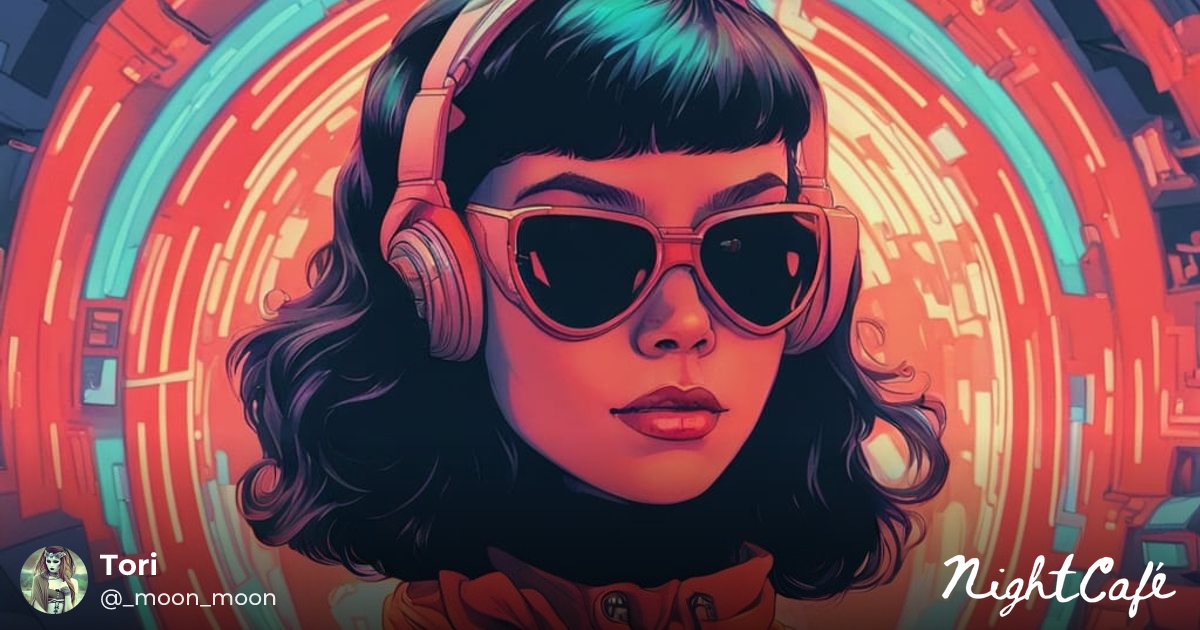 Beautiful brunette lady, retro futurism, cyberpunk, VHS vibe, aesthetic