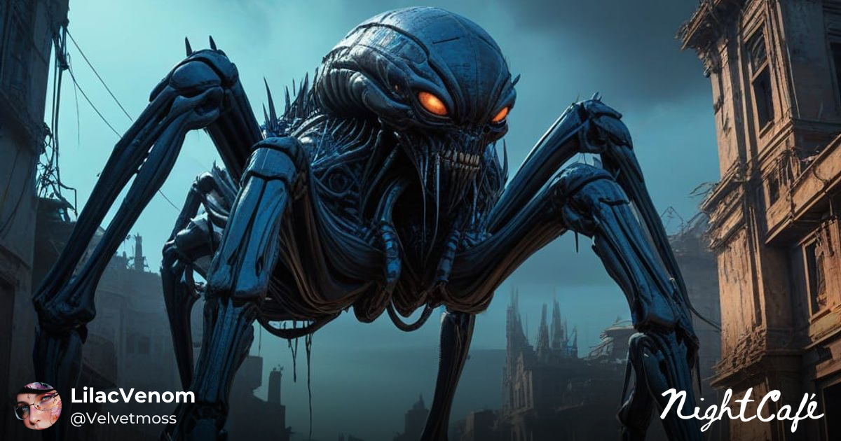 Cyberpunk Alien Spider Hybrid in Apocalyptic Lands... - AI Art