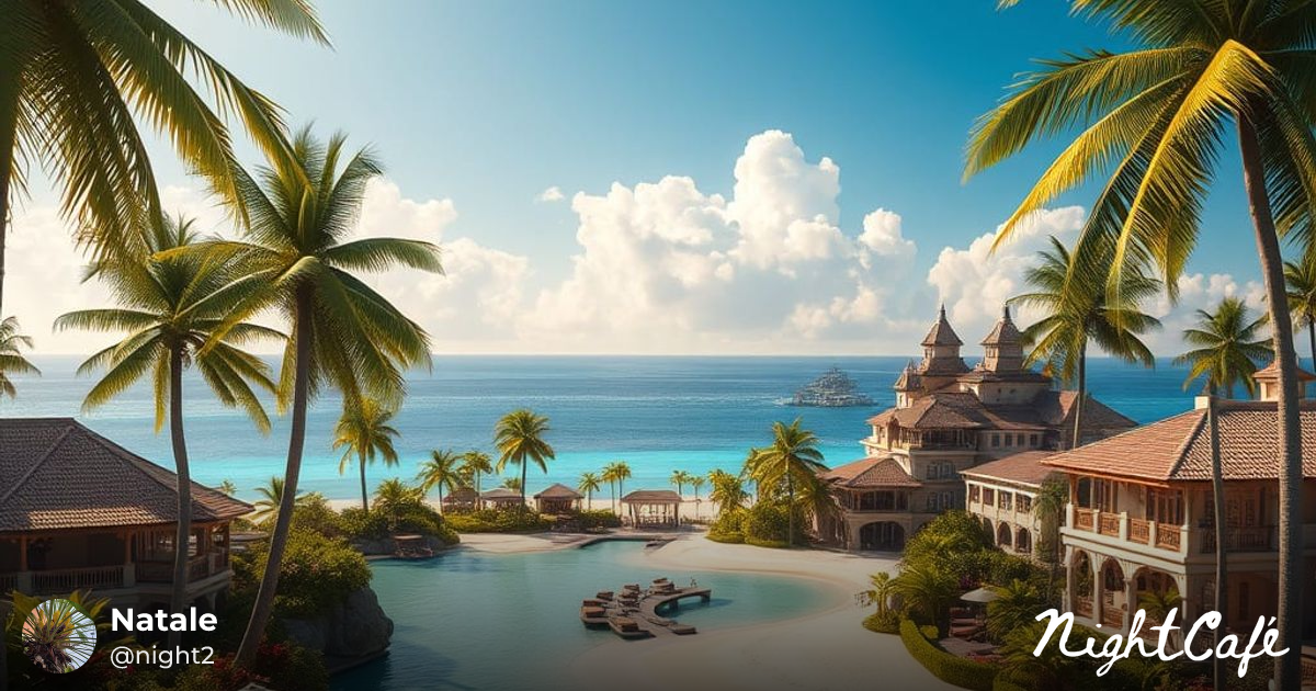 Luxurious Tropical Paradise Resort - AI Art
