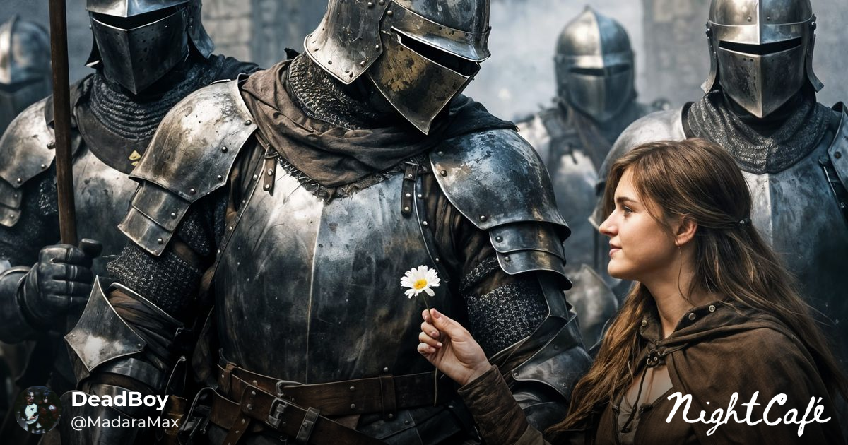 The March - Knights Marching From Castle, Woman Offers Flowe...