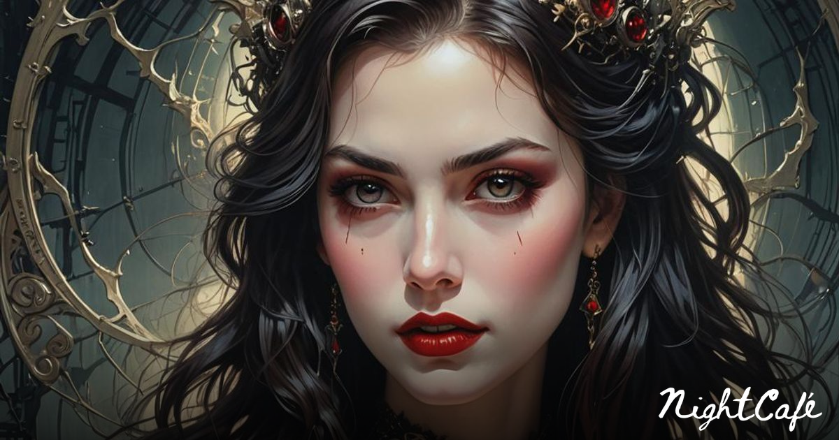 Cyberpunk Vampire Pin-Up in Hyper Surrealist Style - AI Art