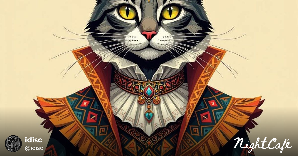 Symmetrical Cat in Modern Japanese Art Style - AI Art