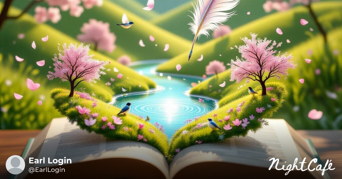 Spring Bliss - Magical Spring World Unfurls From Open Book