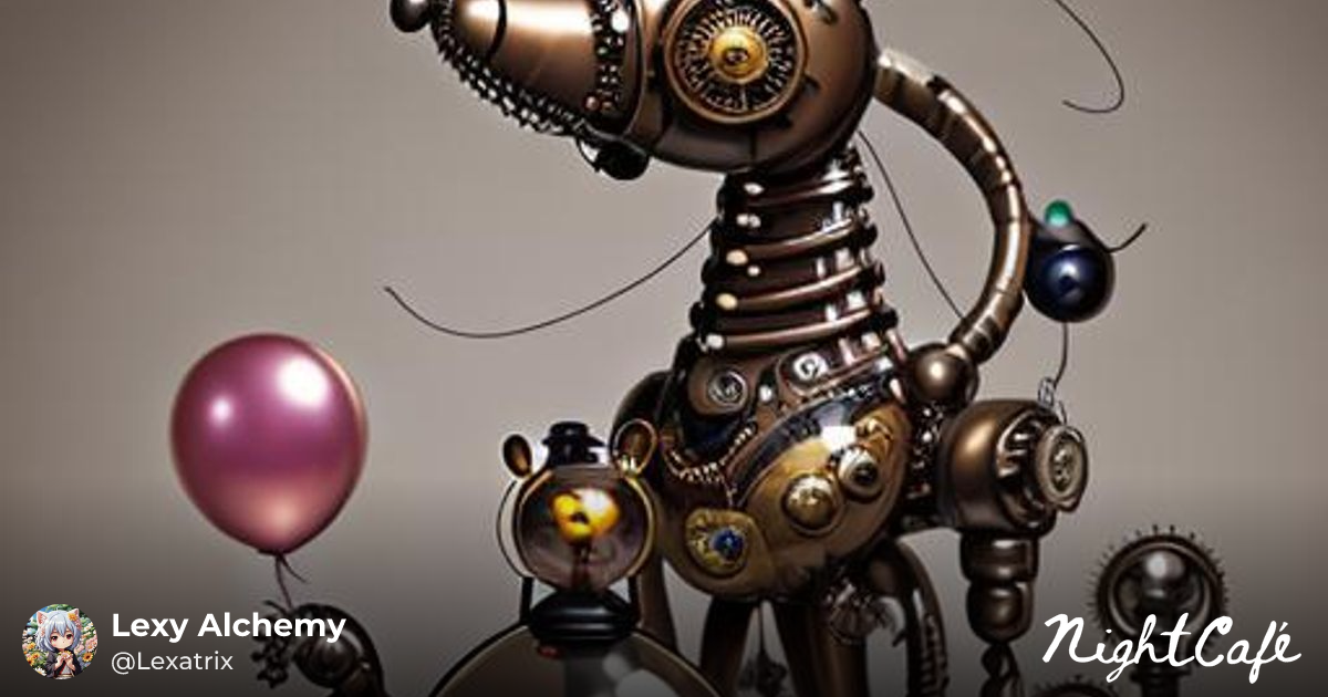 Steampunk Automaton Creates Balloon Animal Menager... - AI Art