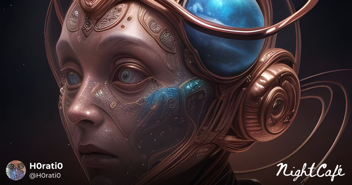 Copper Girl 2 - Copper Alien Landscape: Holographic Astral I...