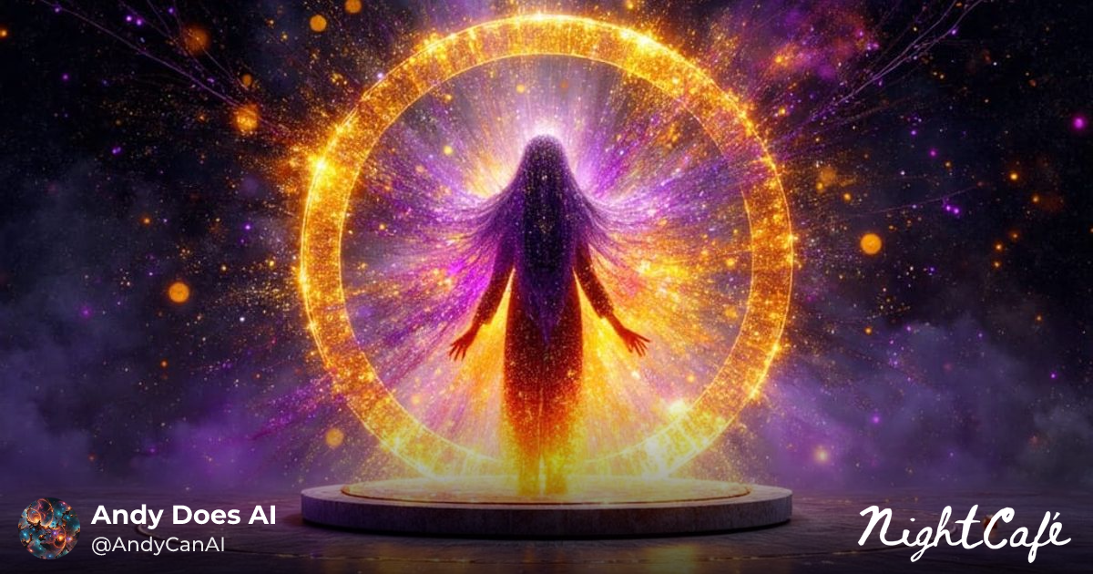 Ethereal Entity Erupts from Shattered Portal in Da... - AI Art