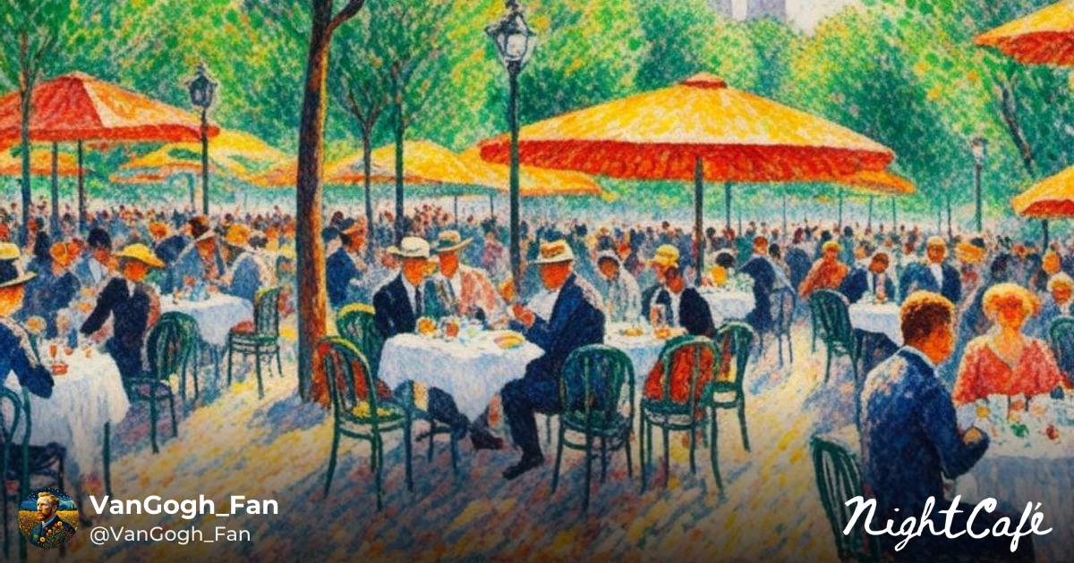 Cafe Terrace in Paris - Paris Cafe Terrace in Dadaism Style