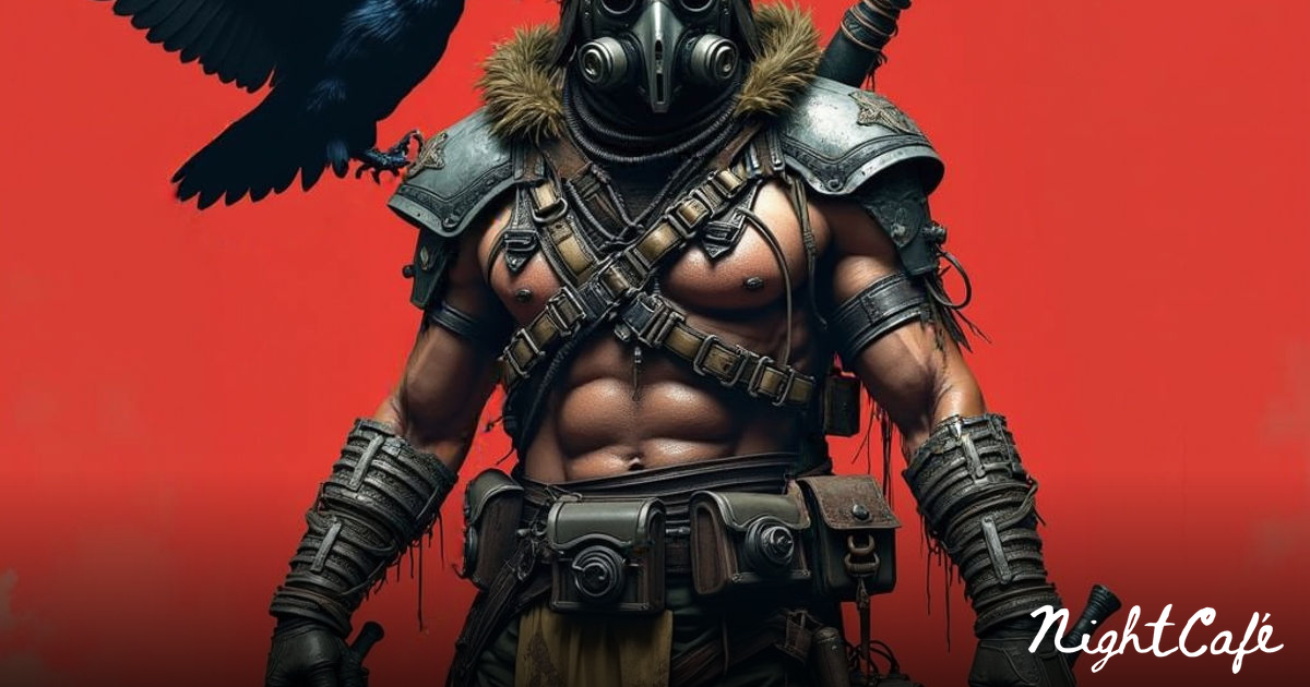 Post-Apocalyptic Hunter in Tribal Armor and Futuri... - AI Art