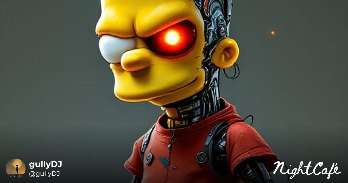 Bart Simpson as Cybernetic Terminator: A Futuristi... - AI Art