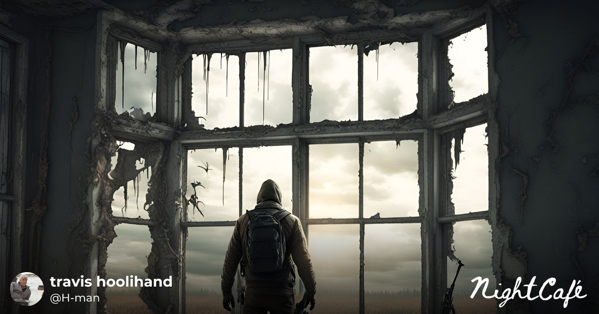 Zombie apocalypse concept - Ominous Stalker in Post-Apocalyp...