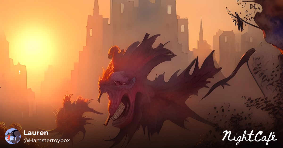 Spectre - Hyperdetailed Monster in Golden Hour Watercolor