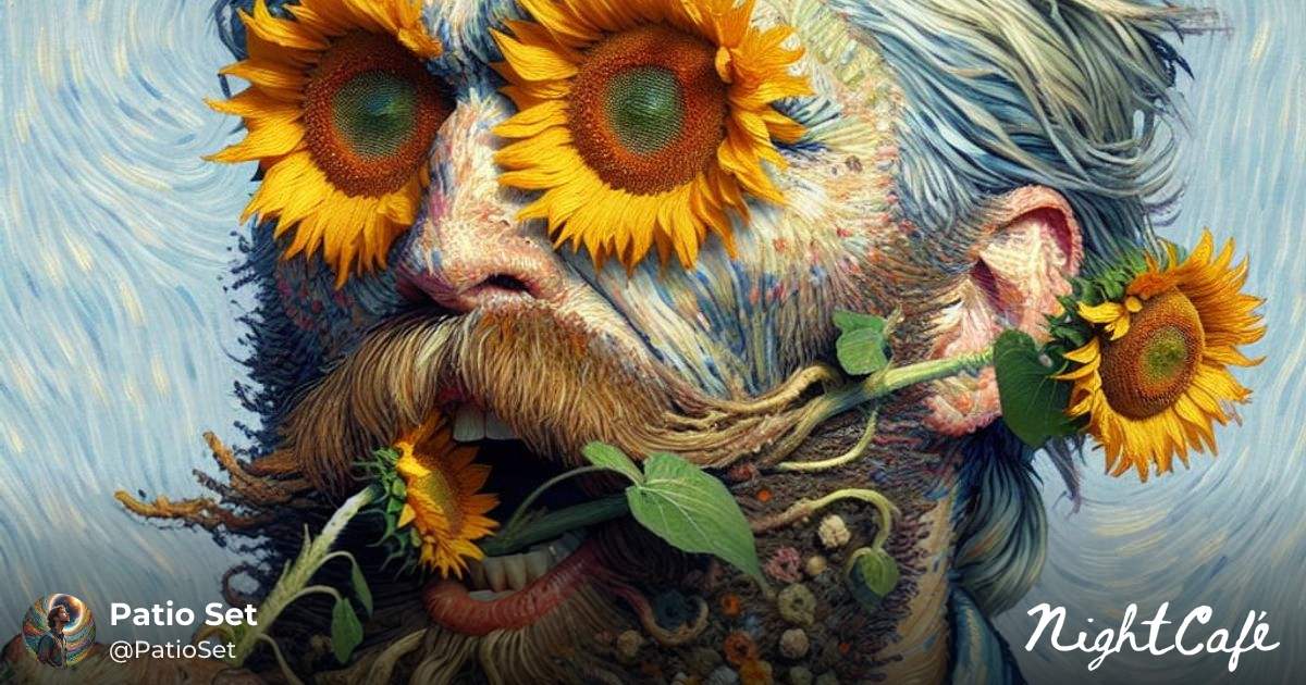 😎 - Sunflower Man: A Post-Impressionistic Portrait