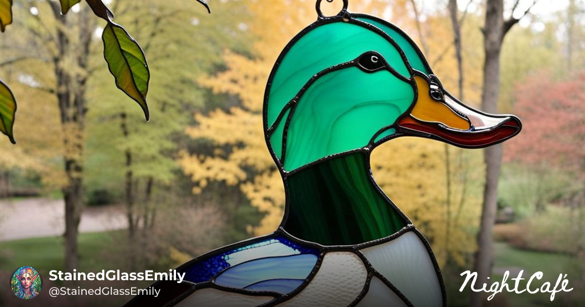 stained glass cute duck