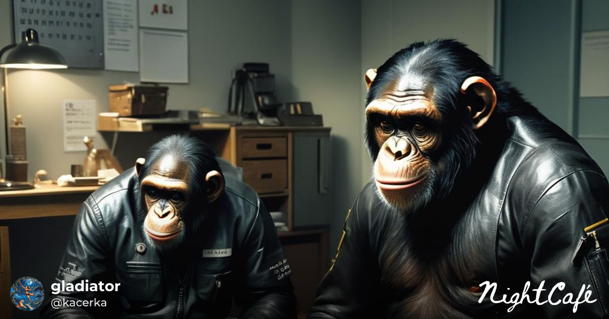 a chimpanzee chooses the letters of the alphabet