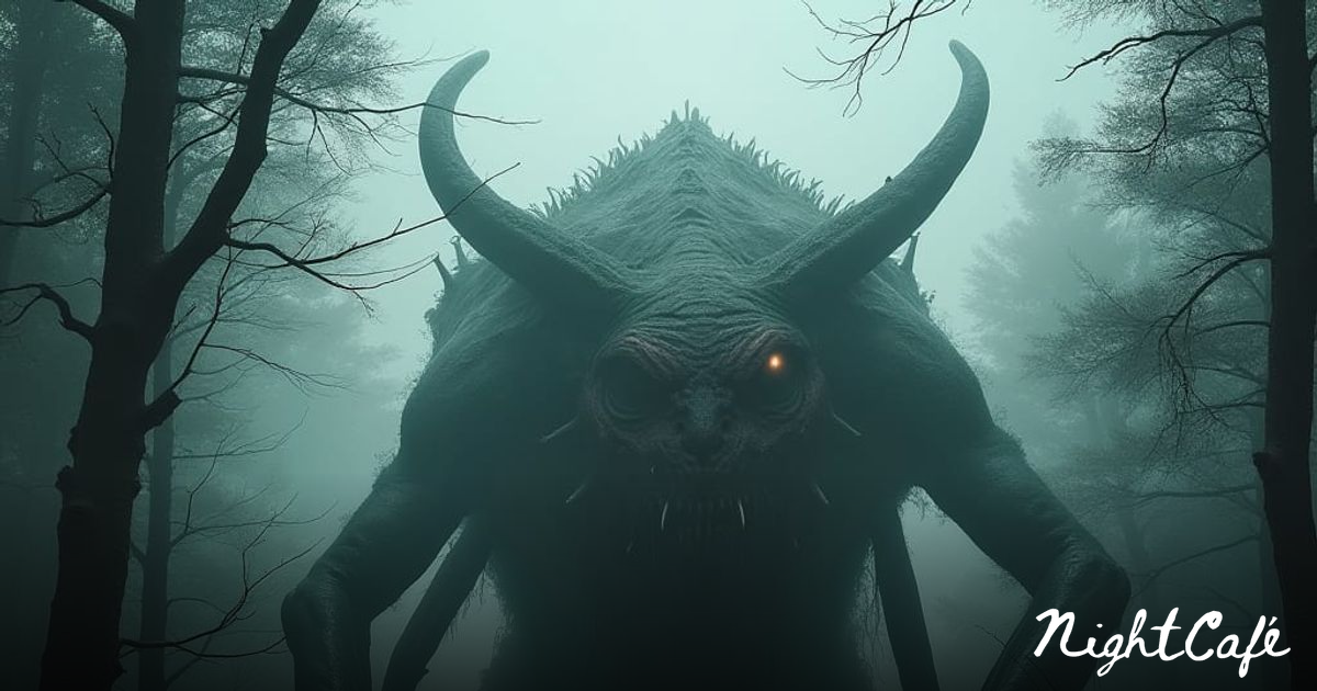 Eldritch Abomination Emerges from Dark Mystical Fo... - AI Art