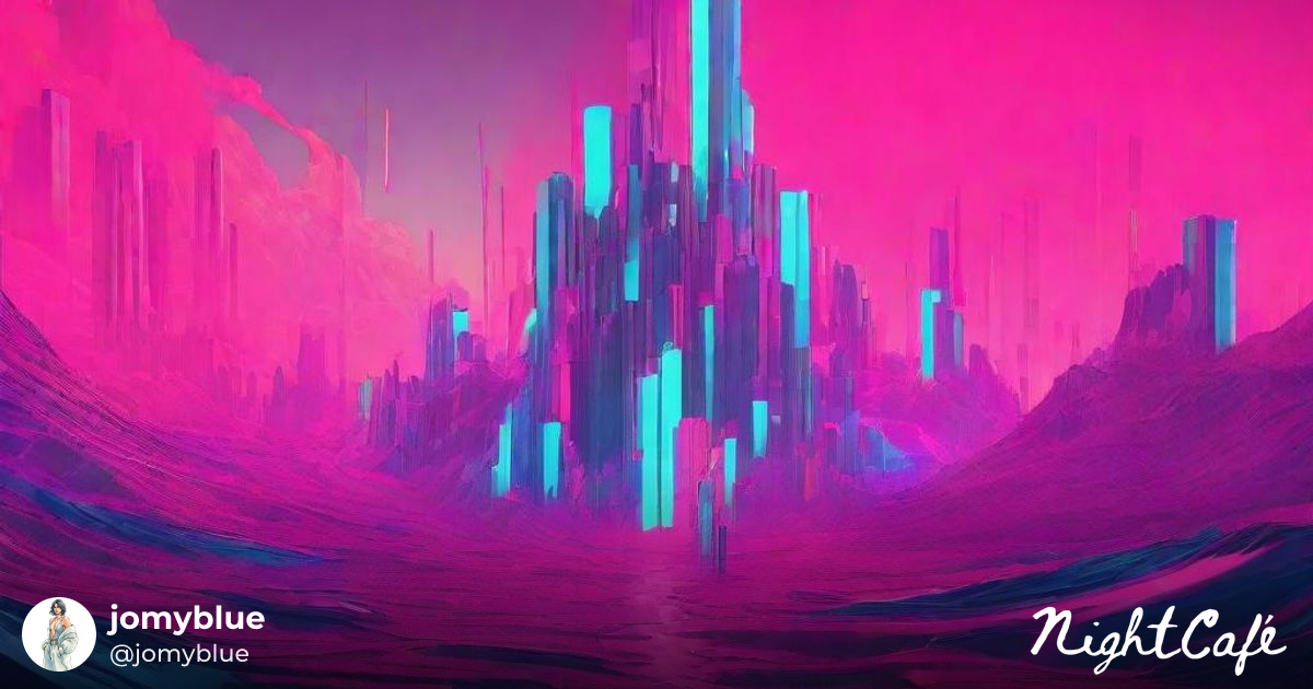 Art by Beeple, glitch landscape, digital fantasy world, vibrant colors ...