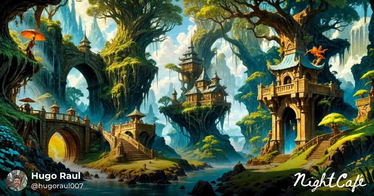 Mythical Realms - Fantastic Mythical Realm in Oil Painting S...