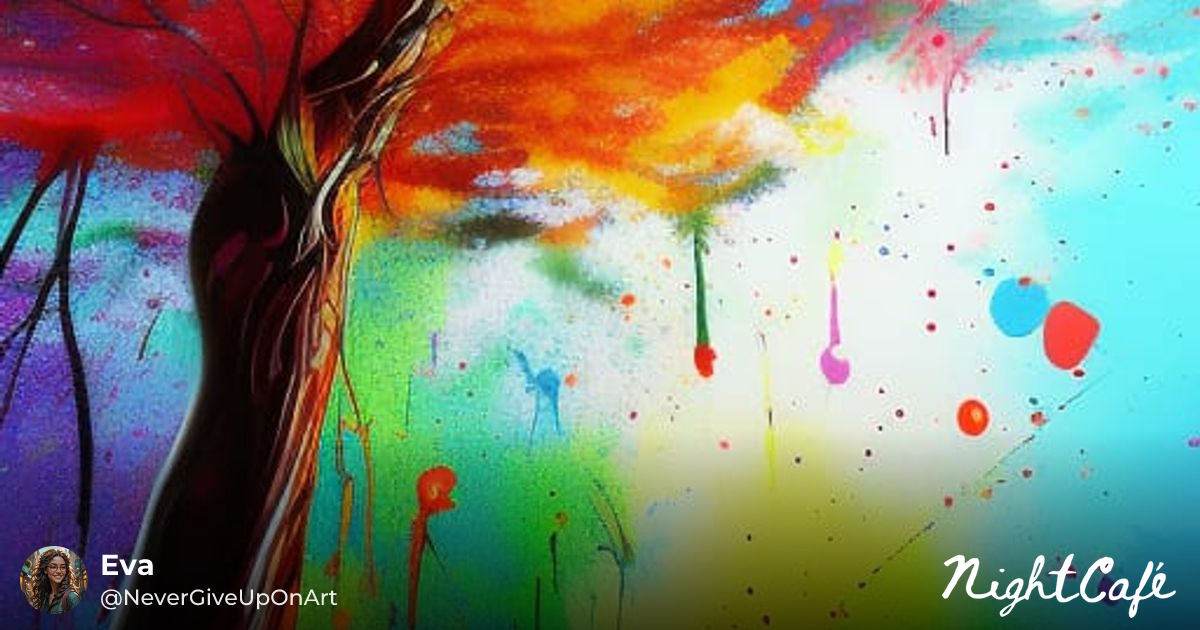 Colorful tree - Colorful Graffiti Tree in Splash Art Style