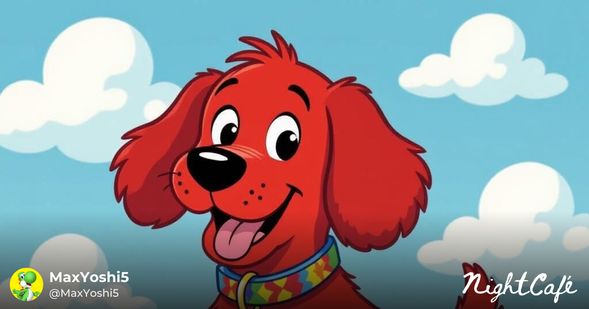 Clifford-Inspired Big Red Dog Cartoon - AI Art