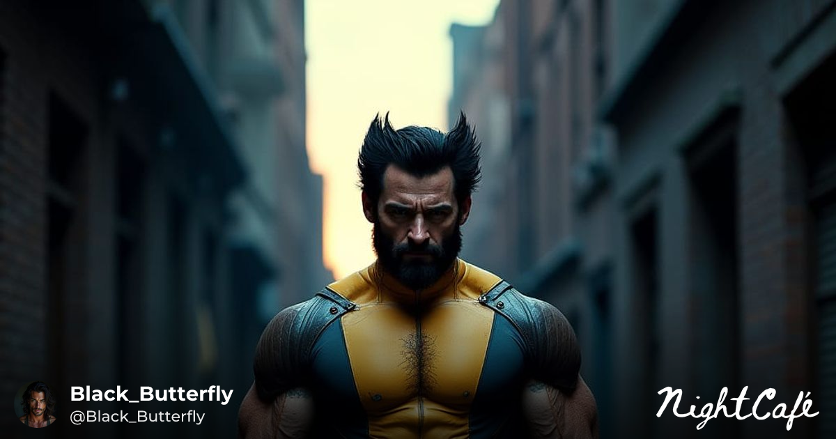 Wolverine - Wolverine in Dark Alleyway, Cyberpunk-Inspired X...