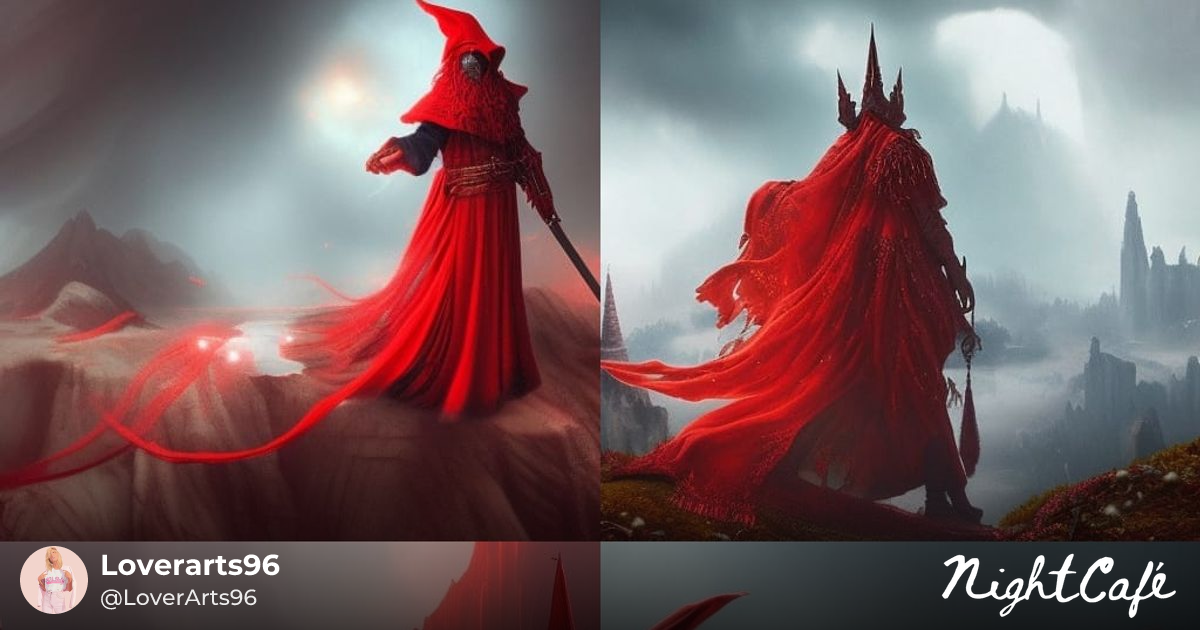 Red wizard - Epic Red Wizard in a Digital Matte Painting
