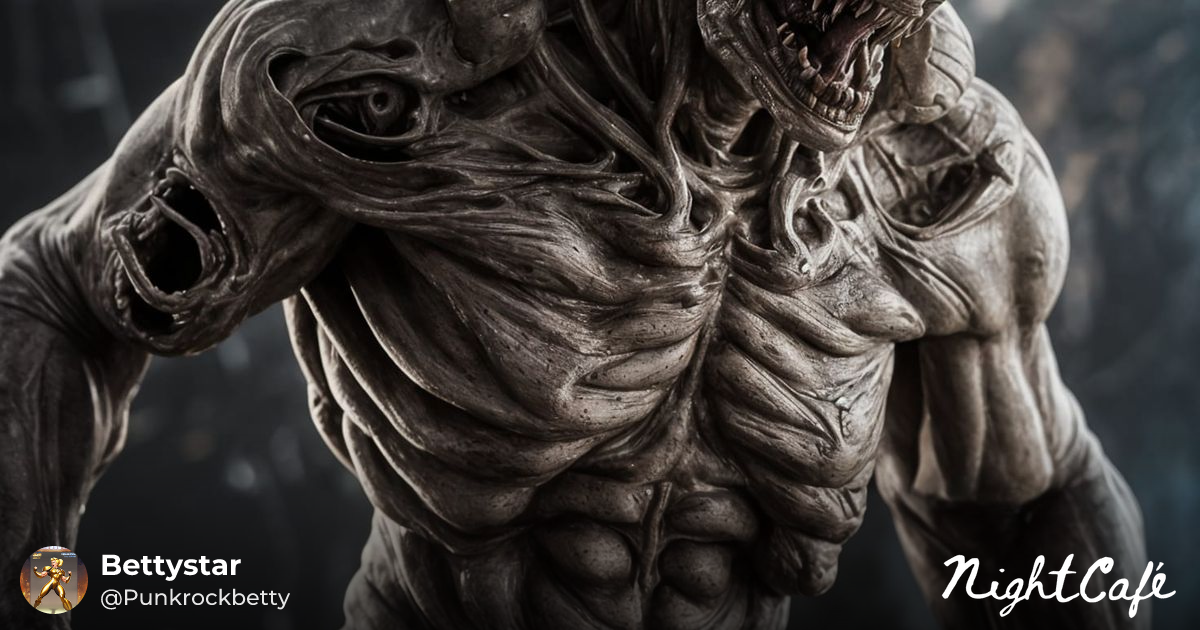 Creepy looking Hulking monster as Xenomorph with muscles and damage all ...