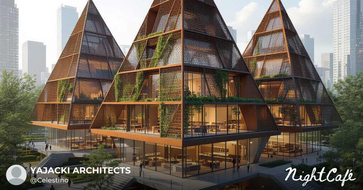 Futuristic 3D School Design with Rusty Metal and G... - AI Art