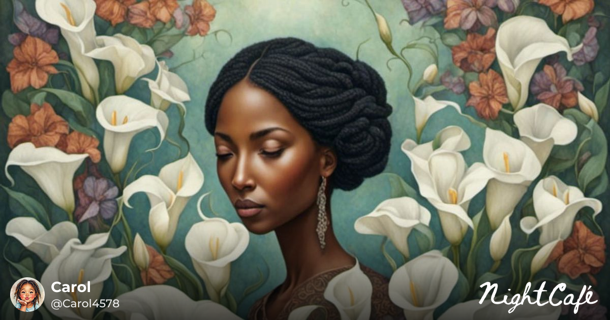 Calla Lilies Bloom: Woman Emerges in Floral Fantas... - AI Art