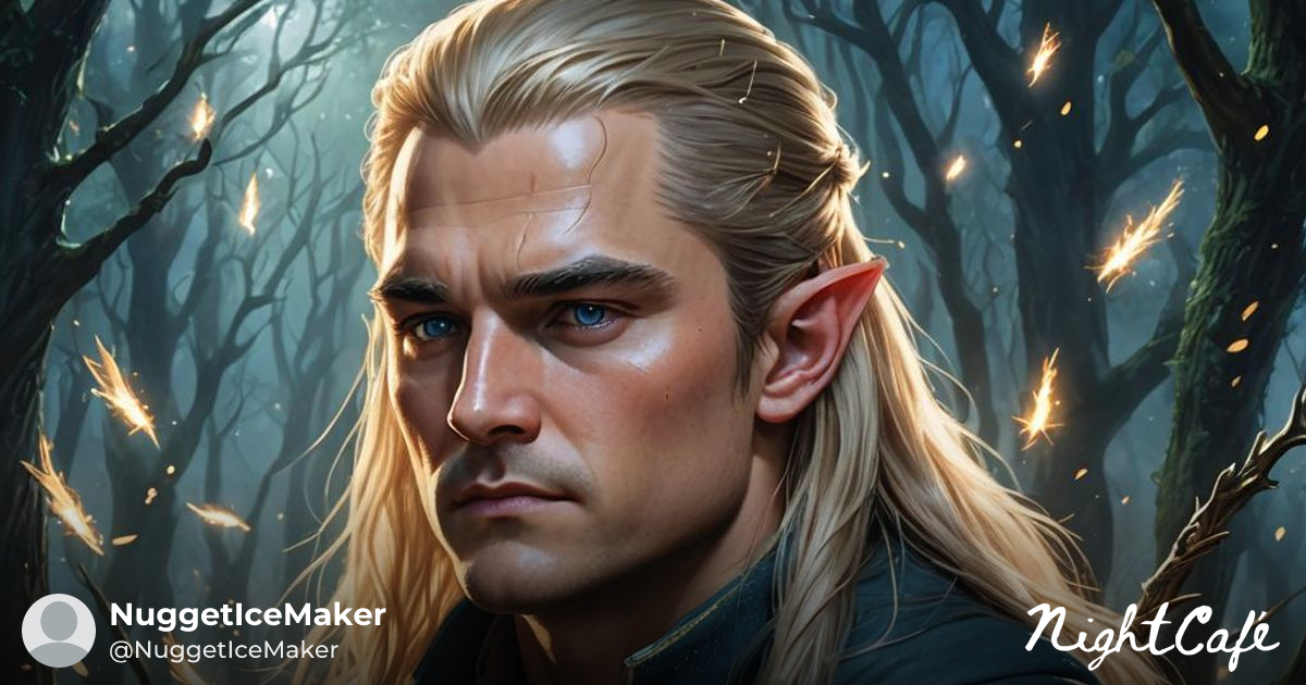 Legolas in Elven Attire: Digital Art Portrait - AI Art